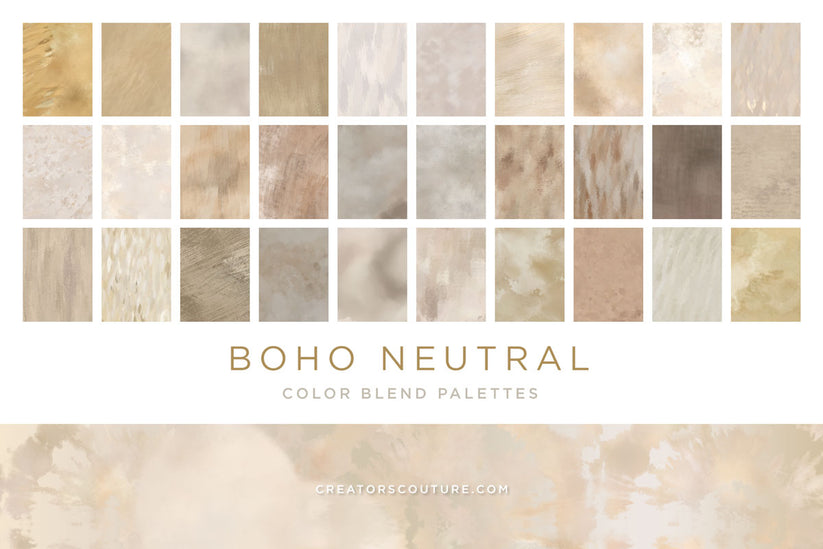 Boho Neutral Color Palettes for Color-Blending Photoshop Brushes ...