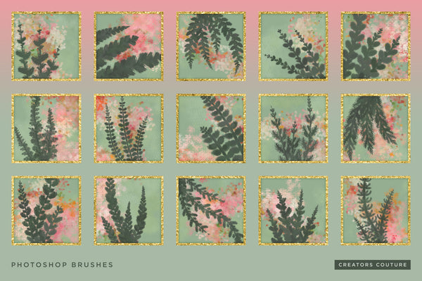Hand-drawn Tropical Vine & Leaf Photoshop Pattern Brushes – Creators ...