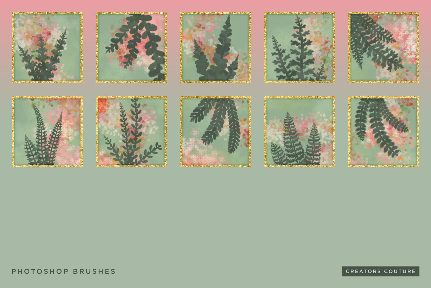 Hand-drawn Tropical Vine & Leaf Photoshop Pattern Brushes – Creators ...