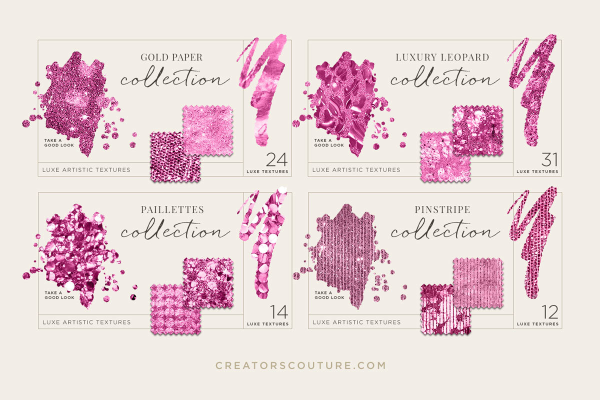 Gold Foil & Metallic Gold Styles & Textures: InstaGLAM for Illustrator ...